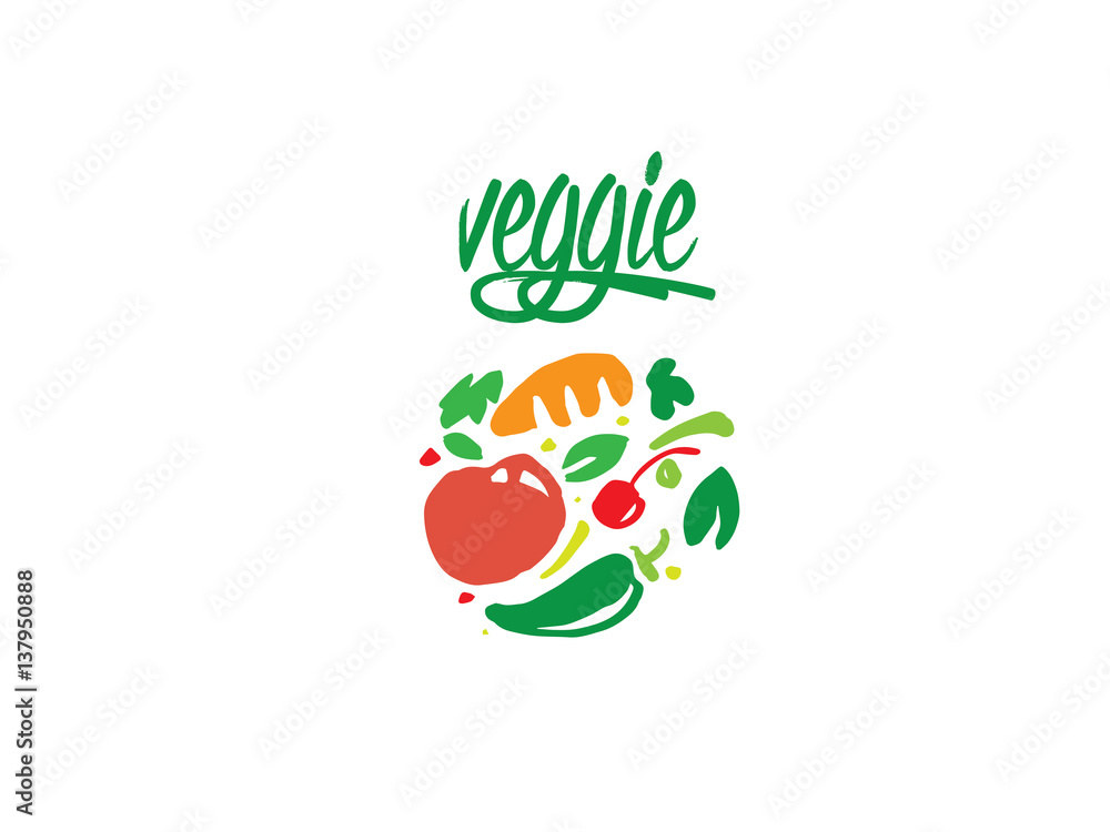veggie logo Stock Vector | Adobe Stock