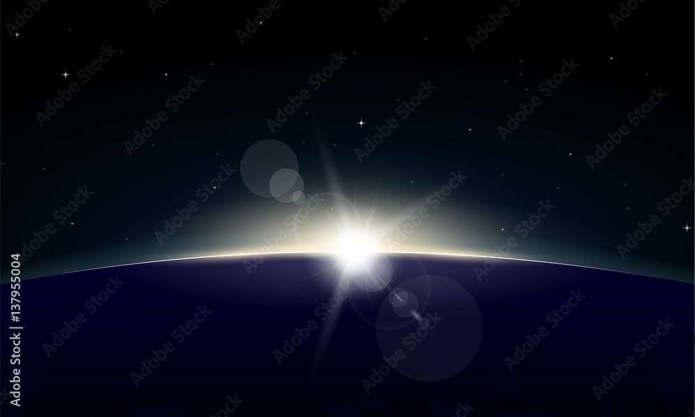 Rising Sun Stock Vector | Adobe Stock