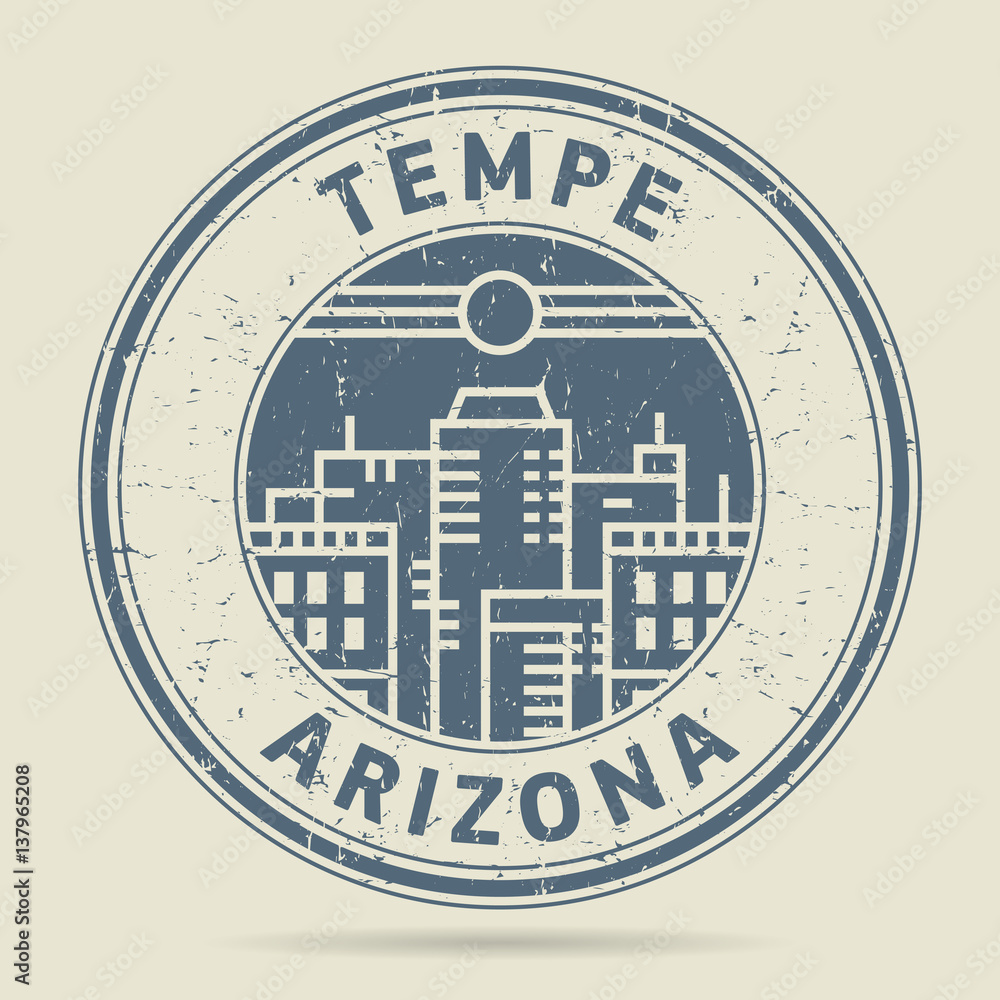 Grunge rubber stamp or label with text Tempe, Arizona Stock 벡터 | Adobe ...