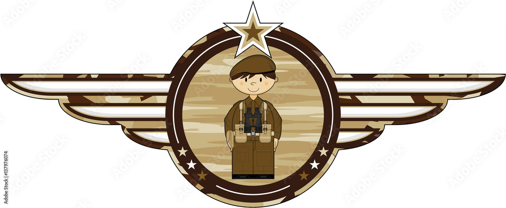 Cute Cartoon British Army Soldier Stock Vector | Adobe Stock