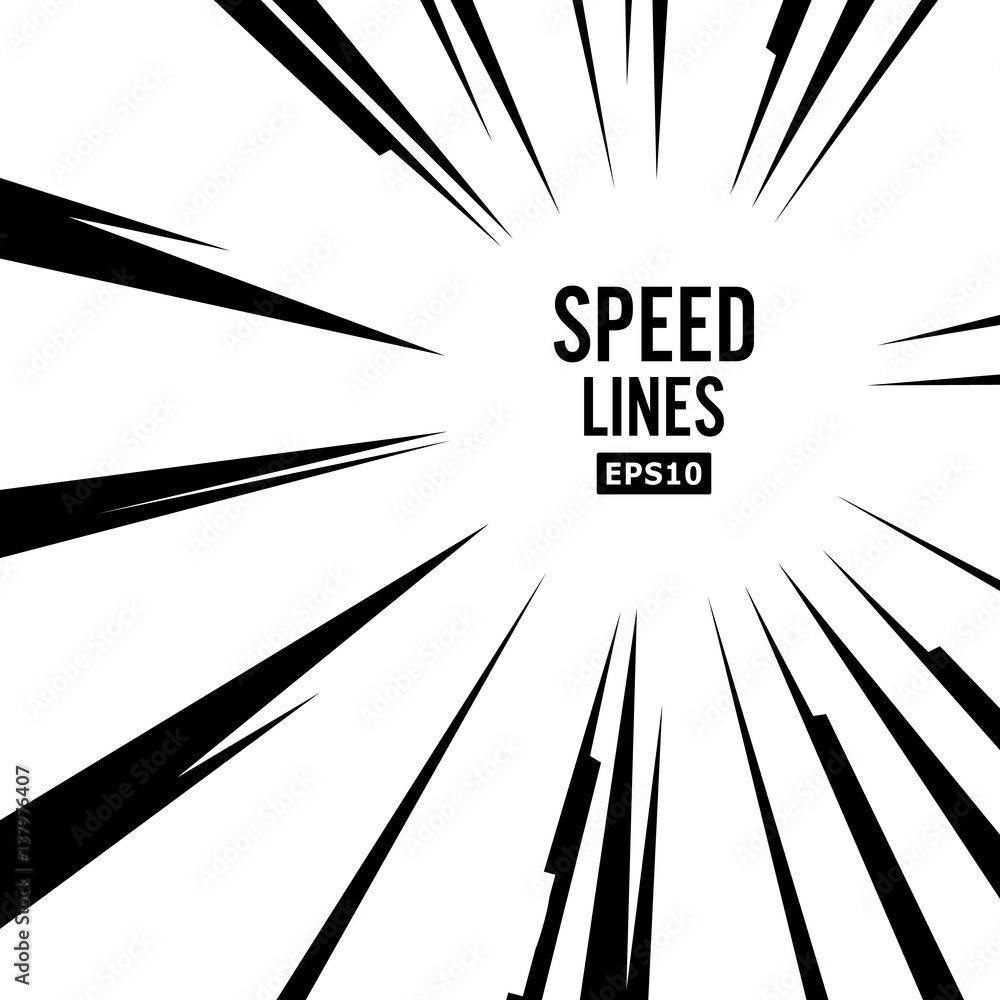 Comic Speed Lines Vector. Explosion Vector Illustration. Square Stamp ...