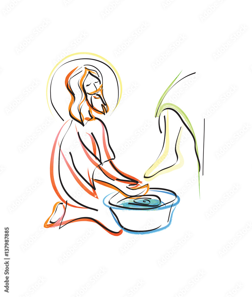 Washing Feet Clip Art