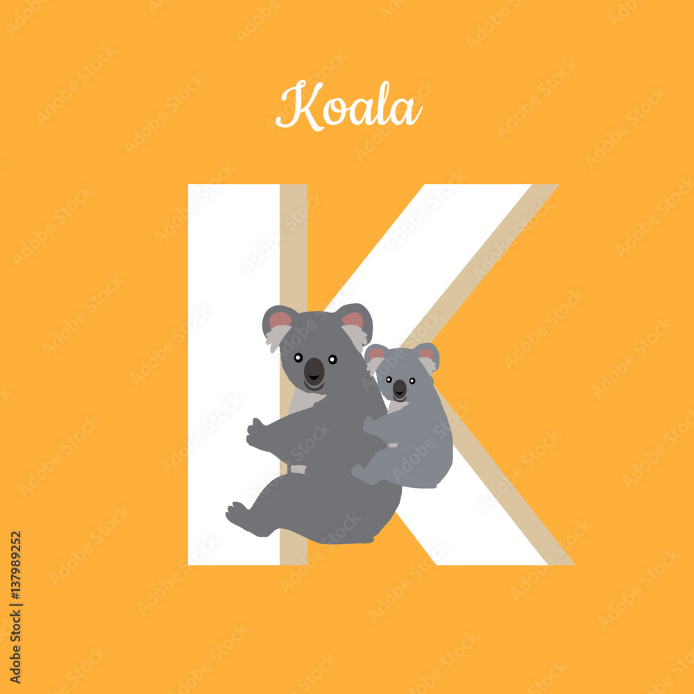 Animals Alphabet. Letter - K Stock Vector | Adobe Stock