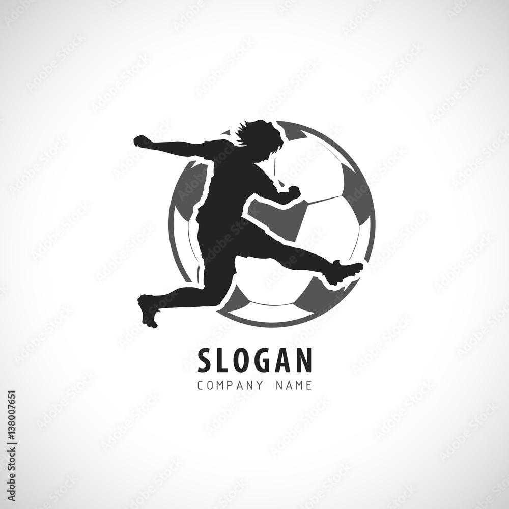 Soccer Football player Logo. Sport Emblem. Football Vector illustration ...