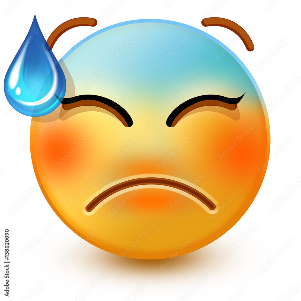 Stressed Face Emoticon