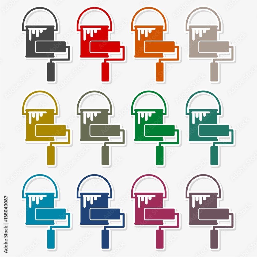 Paint and paint brush icon - Illustration Stock Vector | Adobe Stock