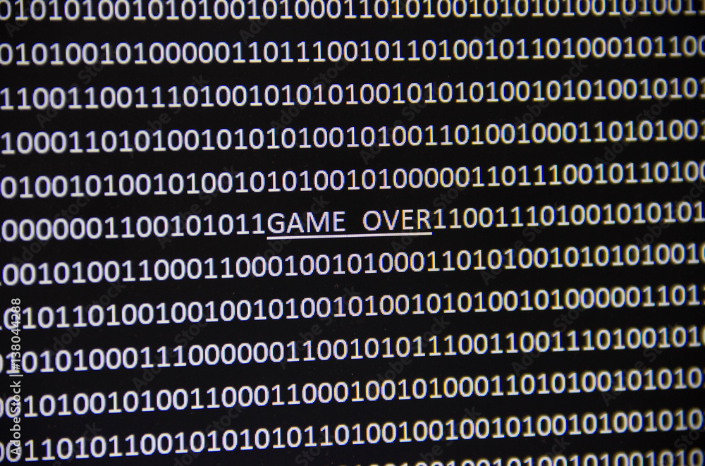 the word Game Over in Binary Code Stock Photo | Adobe Stock