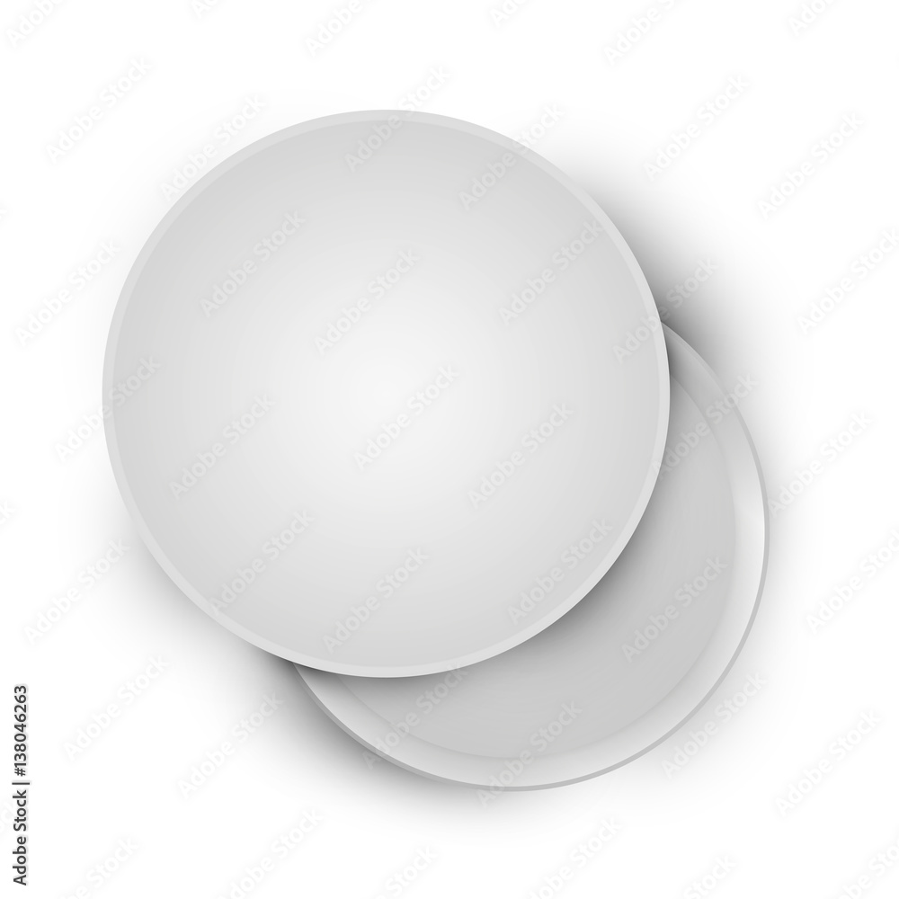 White open empty round cardboard box isolated on white background ...
