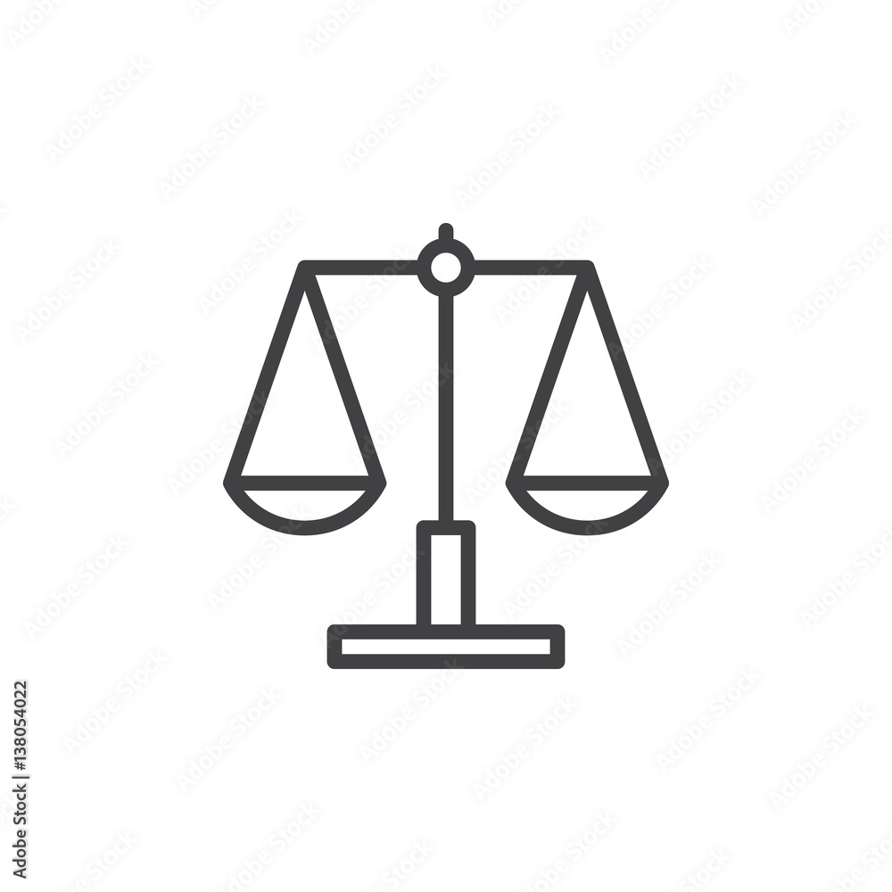 Libra, scale line icon, outline vector sign, linear style pictogram ...