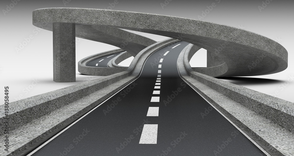 Highway junction, overpass. Stock Illustration | Adobe Stock