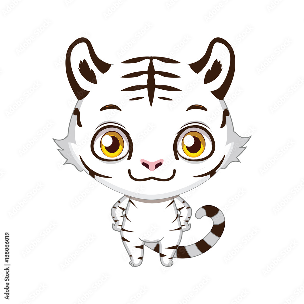 Animated White Tiger Face