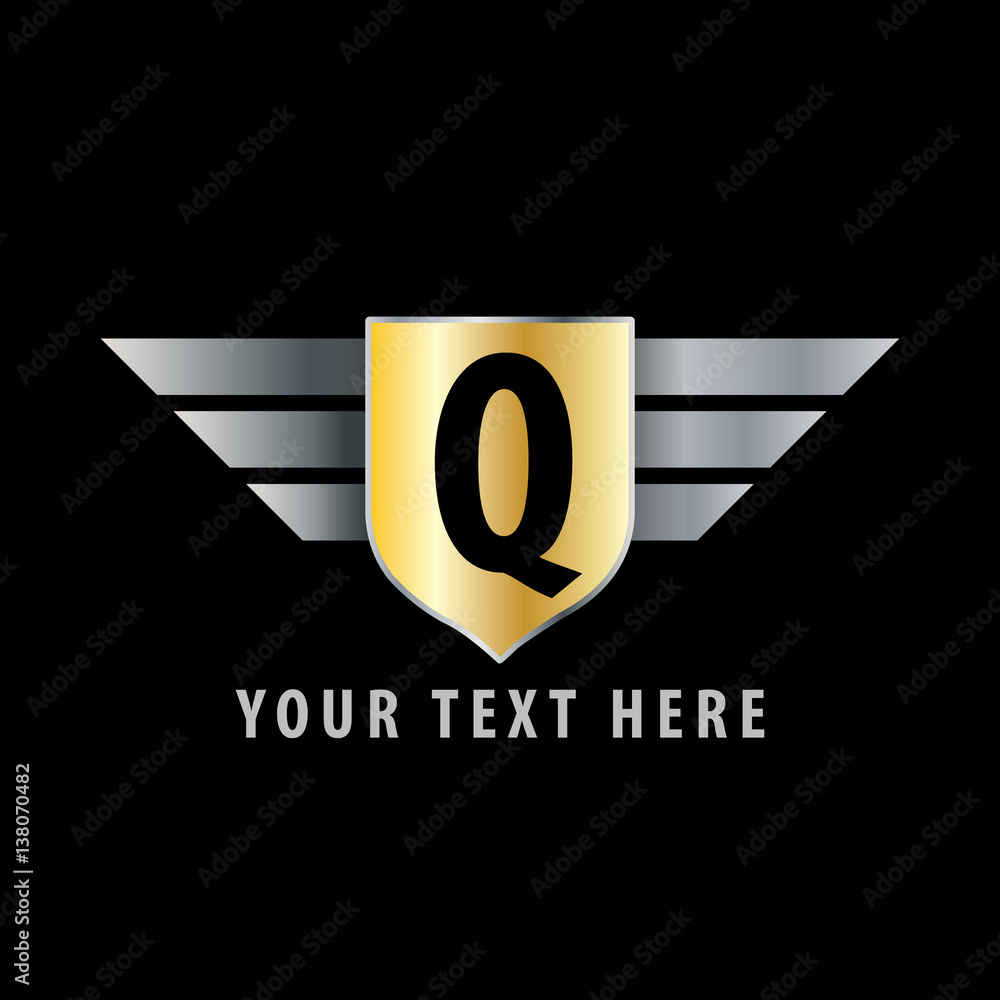 Initial Letter Q Shield Icon Design Logo Template Stock Vector | Adobe ...