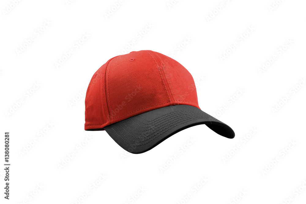 Colorful black and red fashion cap isolated on white background with ...