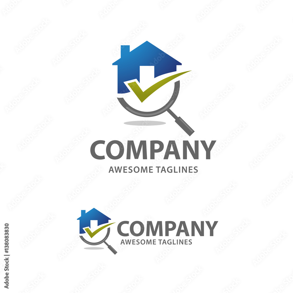 house search logo vector, searching for a house concepts. House with ...
