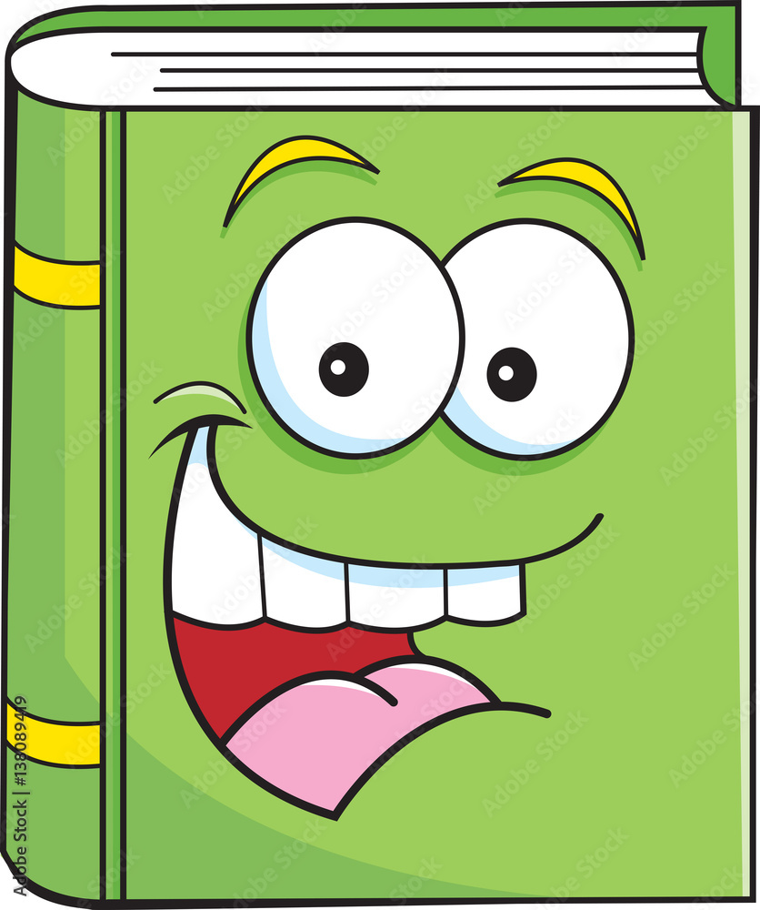 Cartoon illustration of a smiling book. Stock Vector | Adobe Stock