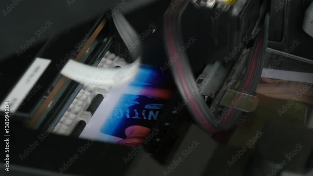 Close up printing document paper with ink-jet printer Stock Video ...