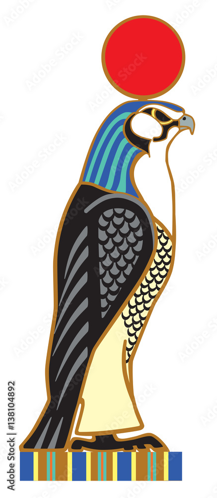 Egyptian falcon Horus. Sky god in ancient Egypt. Side view vector ...