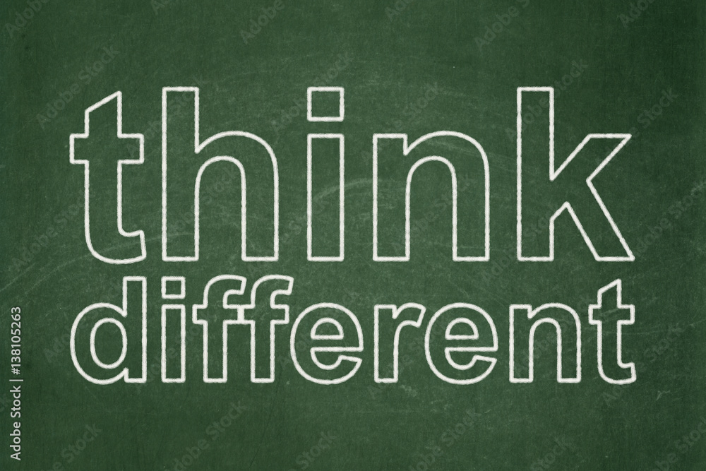 Studying concept: Think Different on chalkboard background Stock ...