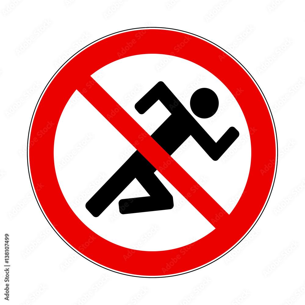 Verbotszeichen 2d - nicht rennen Stock Illustration | Adobe Stock