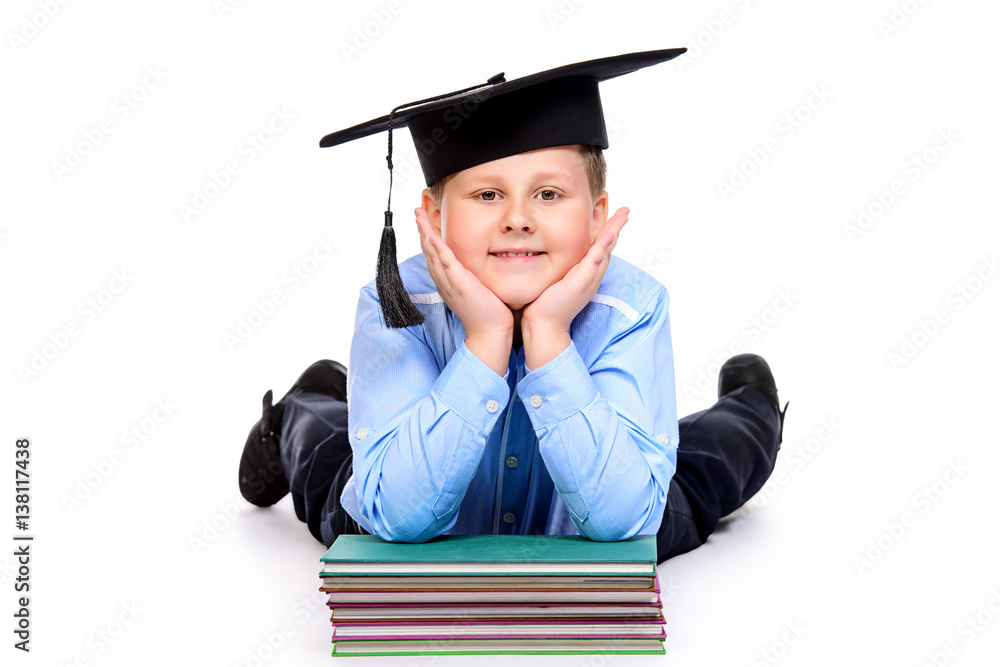 smart fat boy Stock Photo | Adobe Stock