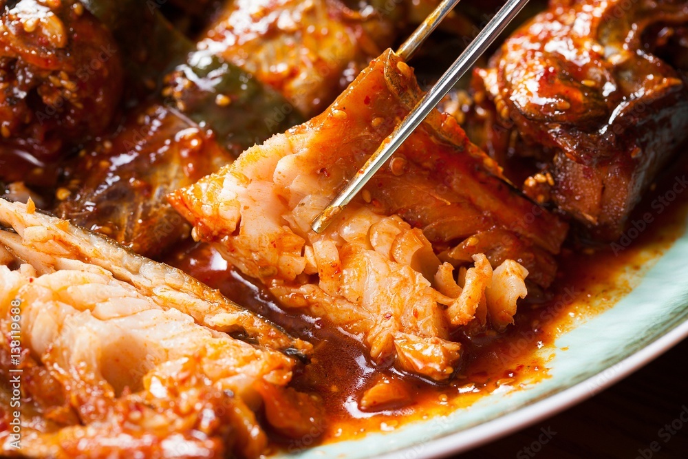 kodari jjim. Braised Pollack. Stock Photo | Adobe Stock