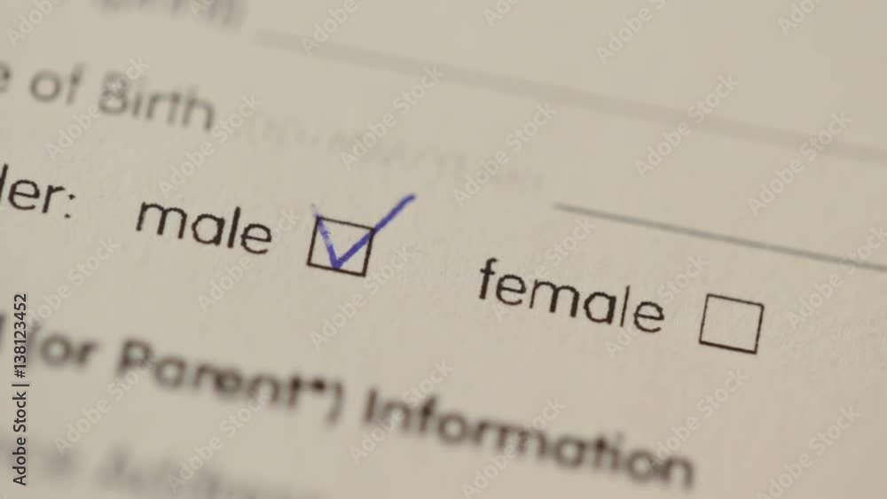 blank Checkbox with gender selection Stock Video | Adobe Stock
