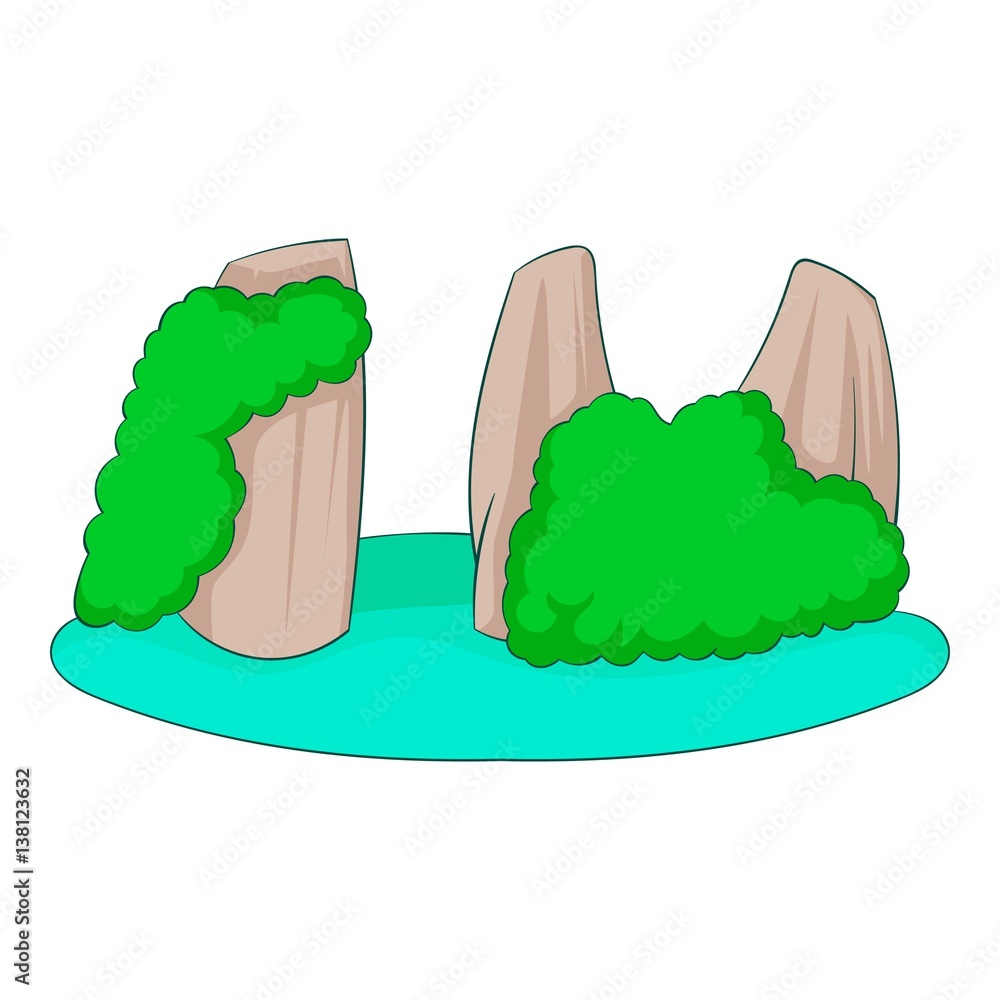 Rocks in the sea icon, cartoon style Stock Vector | Adobe Stock