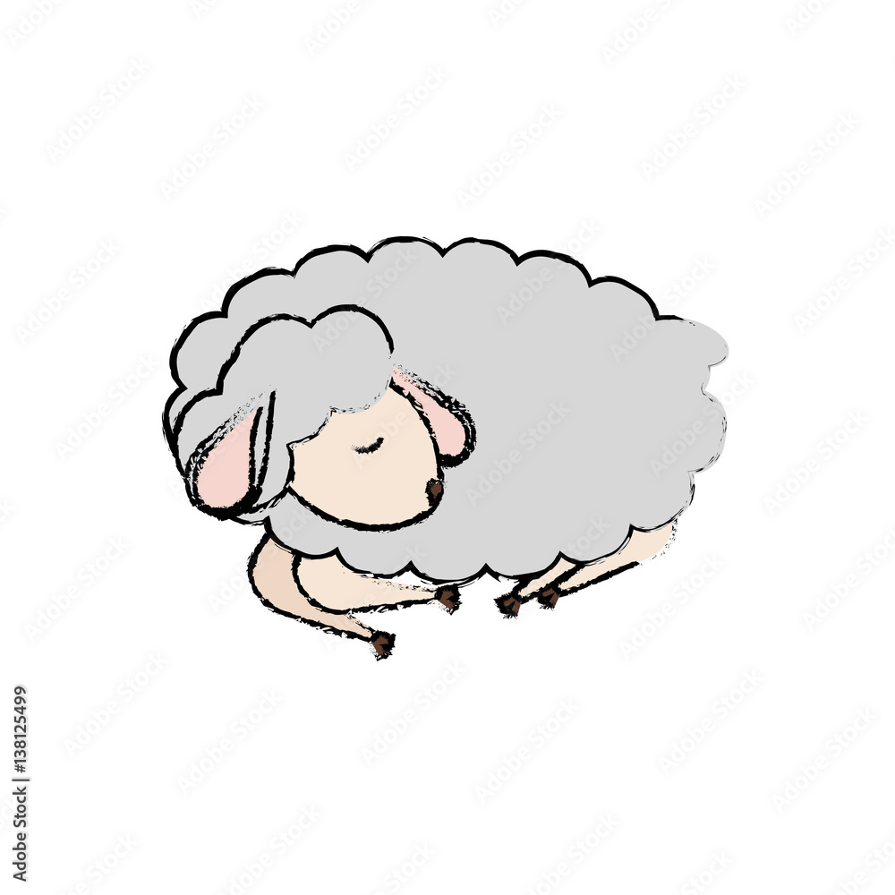 Sheep sleeping cartoon icon vector illustration graphic design Stock ...