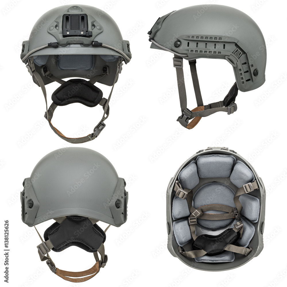 Grey military helmet Stock Photo | Adobe Stock