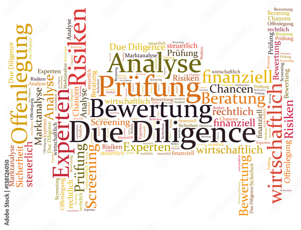 Due Diligence word cloud Stock Photo | Adobe Stock