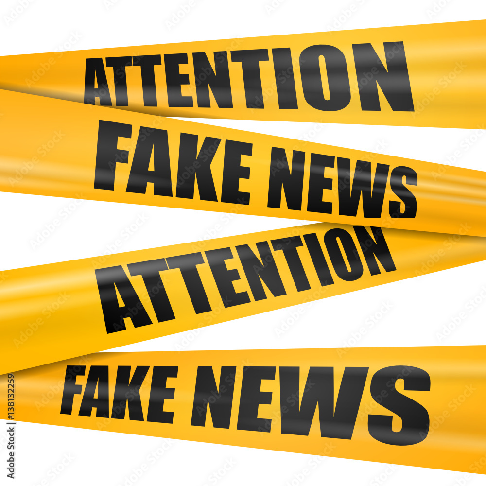 absperrband attention fake news I Stock Vector | Adobe Stock