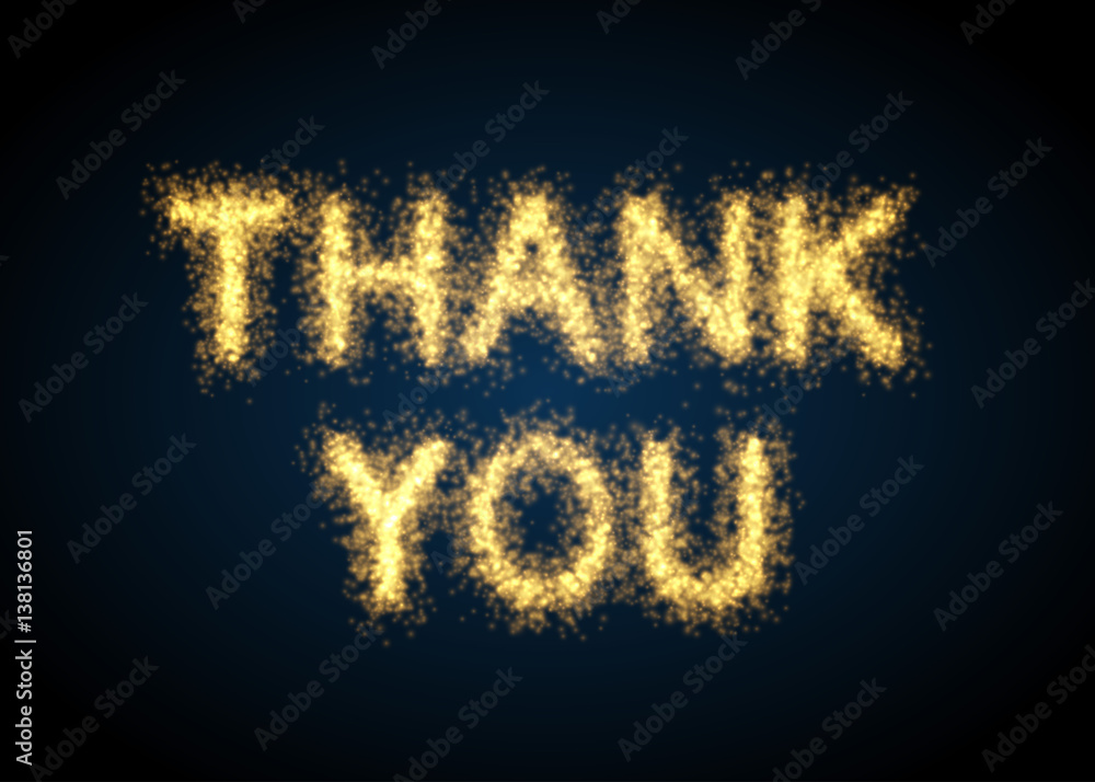 THANK YOU - abstract background, sign from light particles. Vector ...