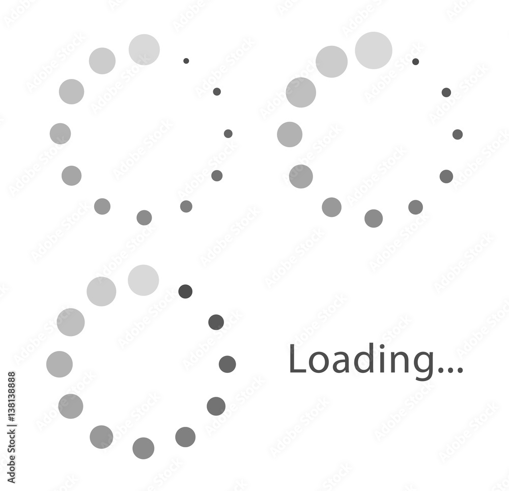 Circular loading sign, gray isolated on white background, vector ...