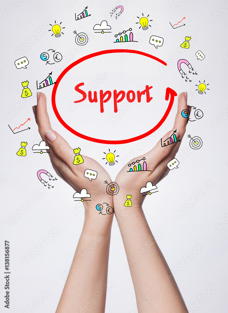 Technology, internet, business and marketing. Young business woman ...