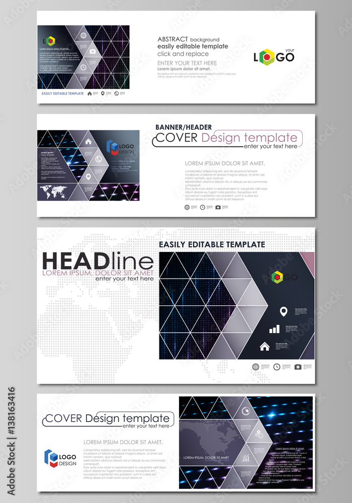 Social media and email headers set, modern banners, templates. Layouts ...