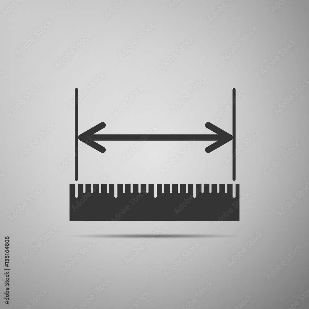 The measuring height and length icon. Ruler, straightedge, scale symbol ...