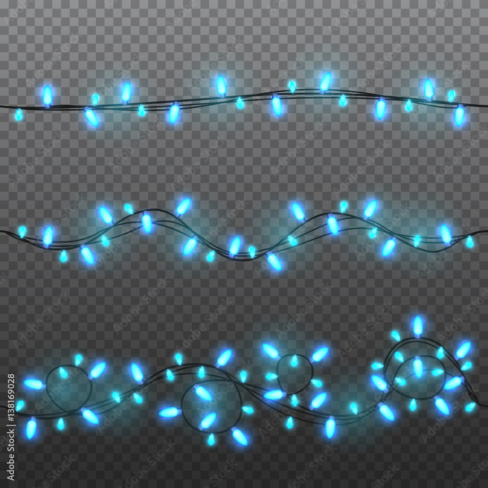 Blue Christmas Lights Background