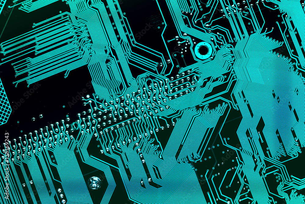 Circuit board. Electronic computer hardware technology. Motherboard ...