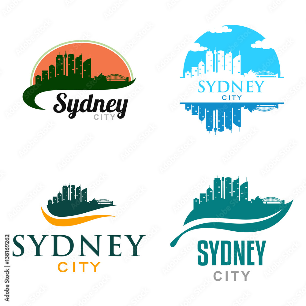 Sydney Australia City Landscape Cityscape Skyline Logo Stock ...
