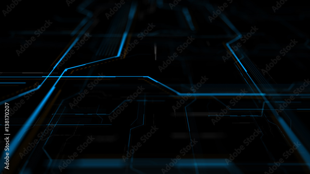 Abstract digital background made of different shapes with hight ...