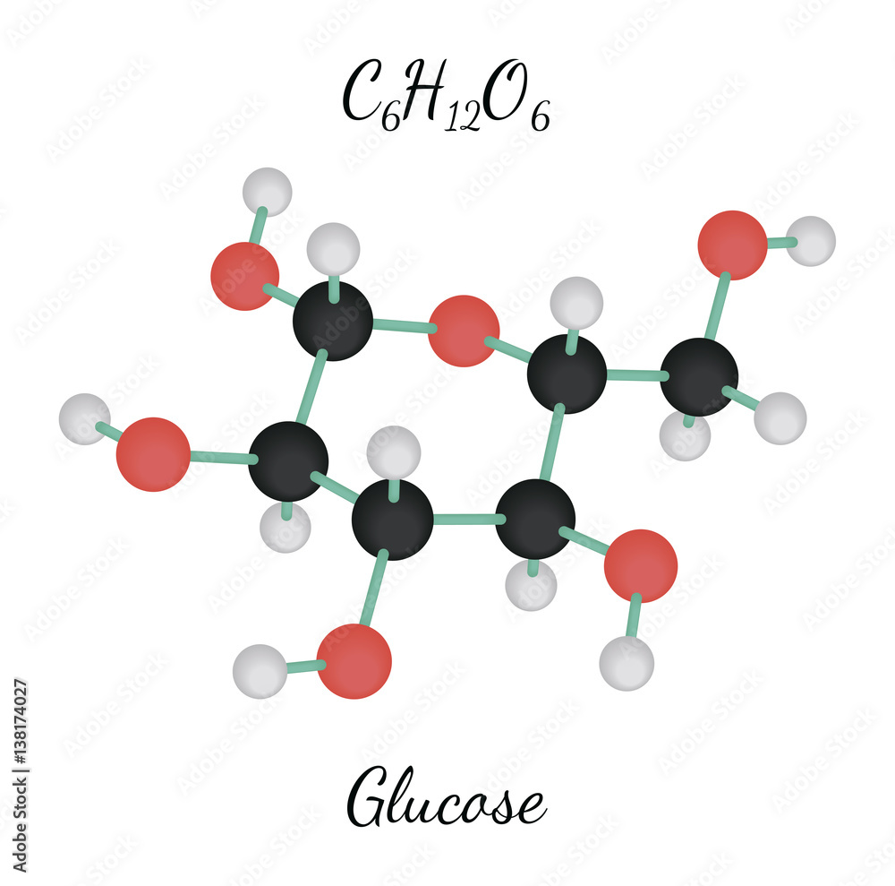 C6H12O6 Glucose molecule Stock-Vektorgrafik | Adobe Stock