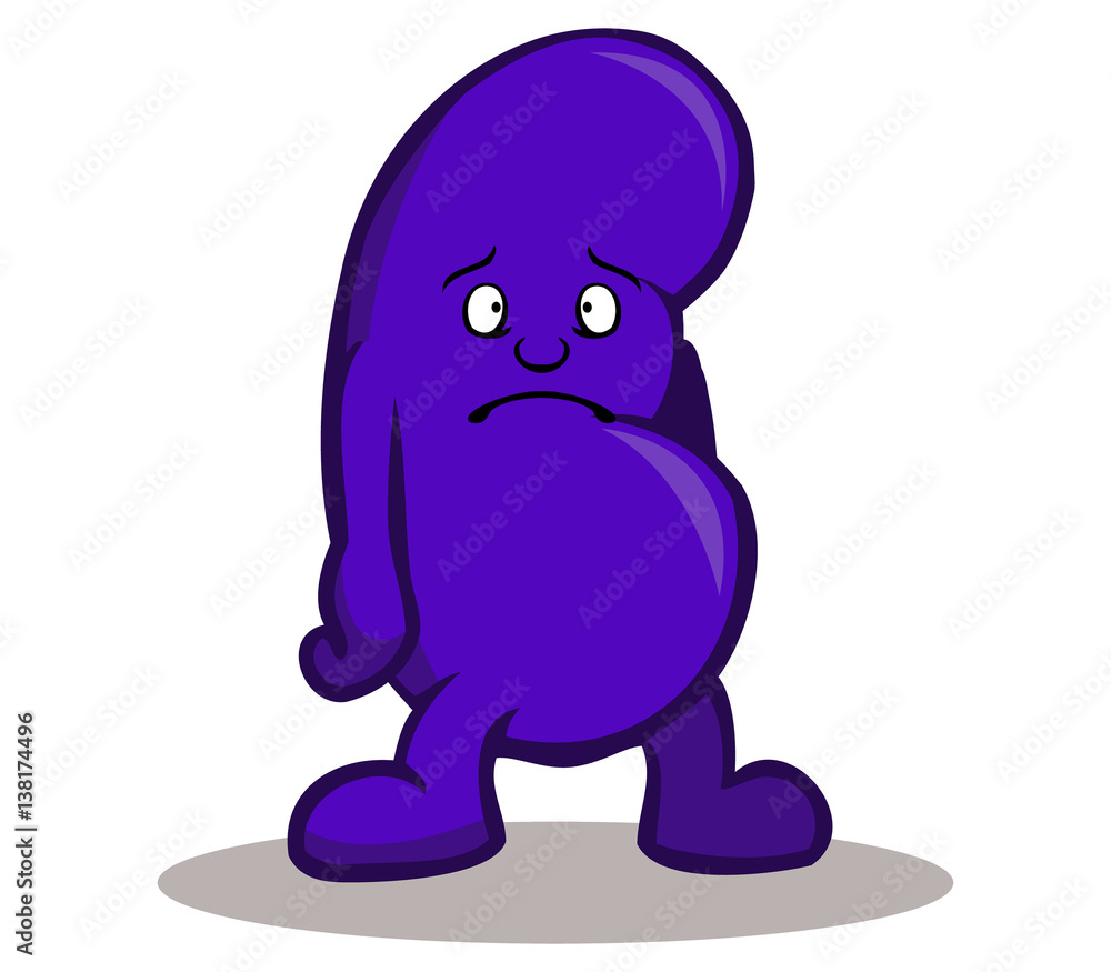 Sad Kidney Stock Vector | Adobe Stock