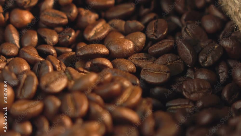 Two high quality videos of rotating coffee beans in 4K Stock Video | Adobe Stock