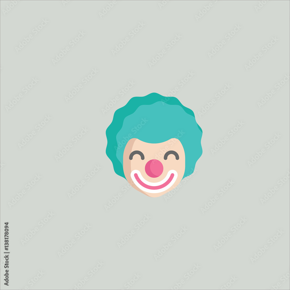 clown icon flat design Stock Vector | Adobe Stock