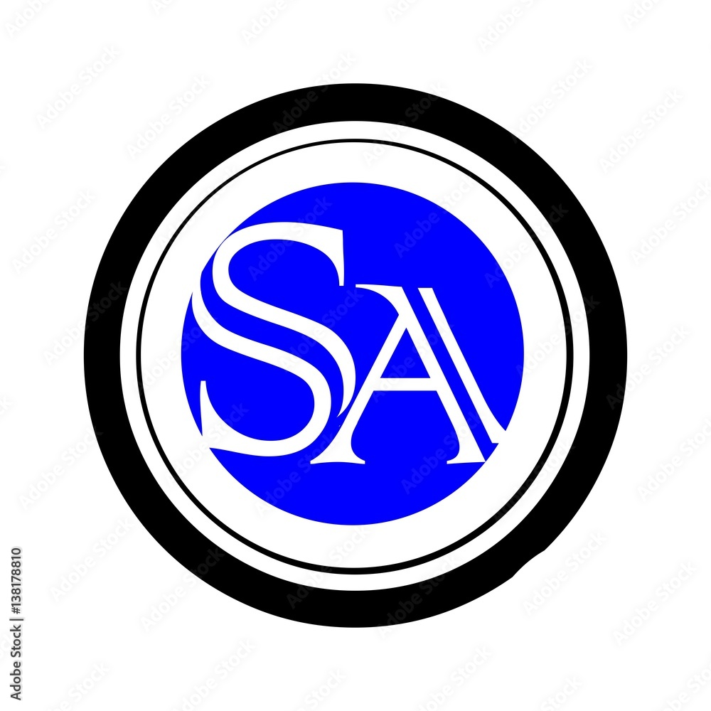 Vecteur Stock initial letter SA blue color logo vector | Adobe Stock
