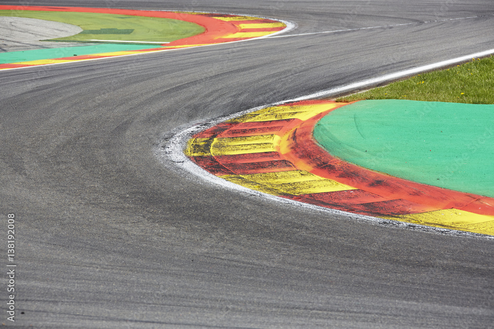 Rennstrecke mit bunten Curbs Stock Photo | Adobe Stock