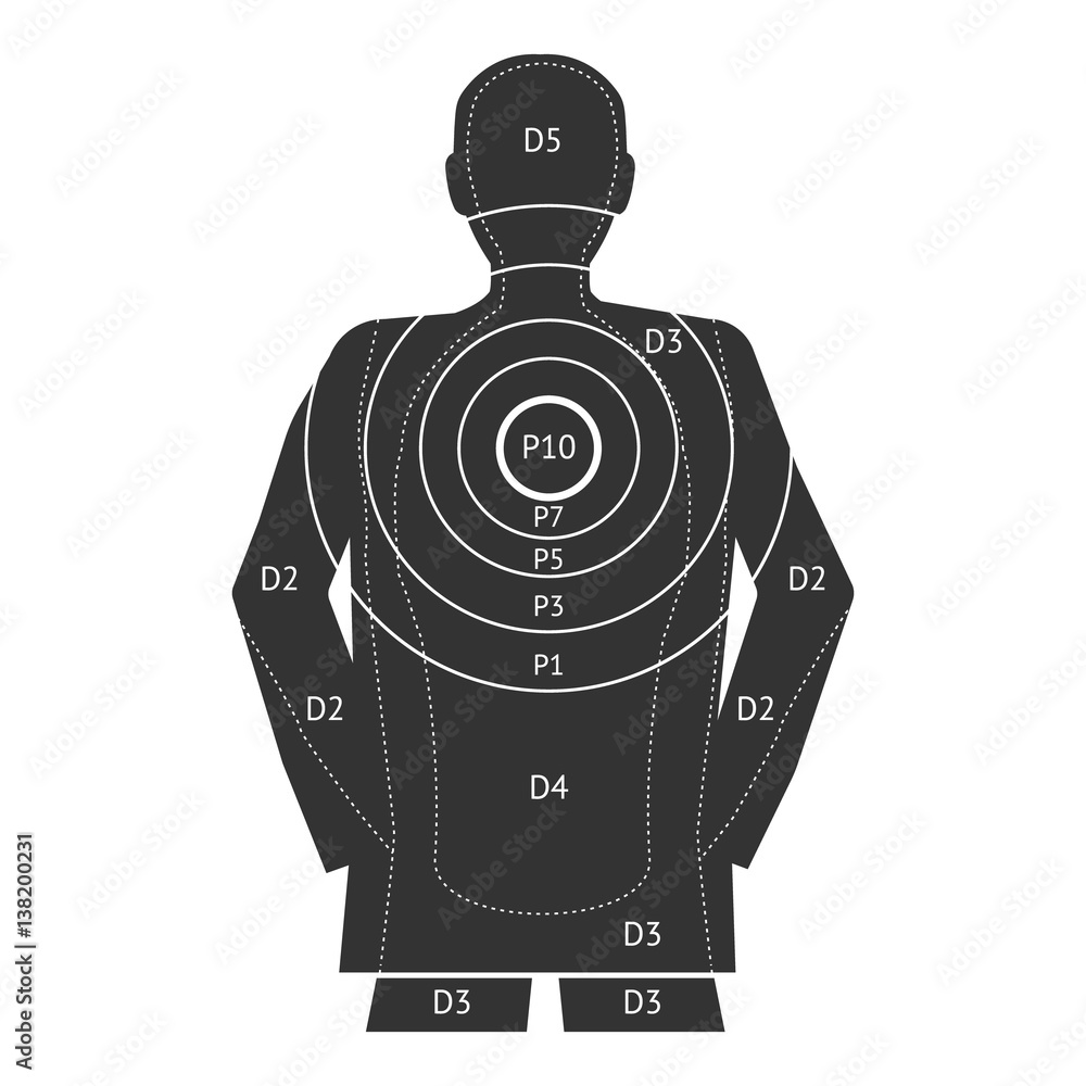 Black outline human target shooting. Vector Stock Vector | Adobe Stock
