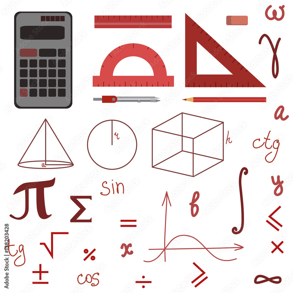 mathematics and geometry flat Stock Vector | Adobe Stock