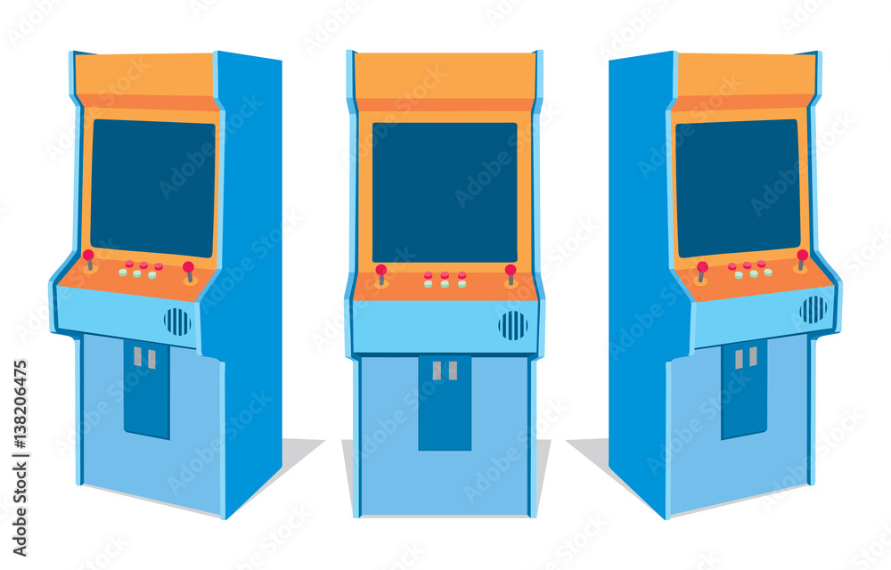 Arcade game machine from different sides Stock Vector | Adobe Stock
