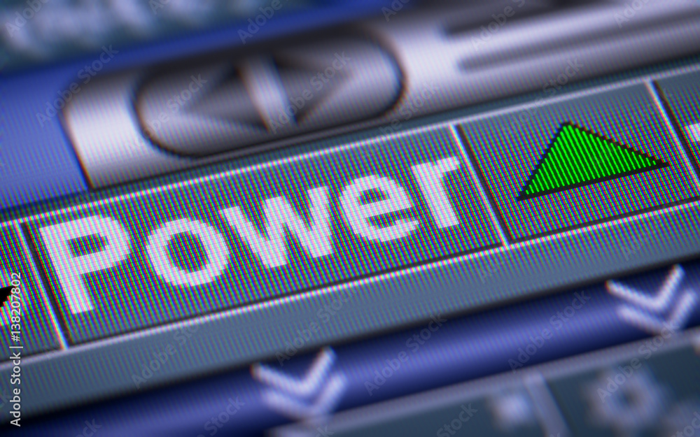 Index of Power on the screen. Up. Stock-Foto | Adobe Stock
